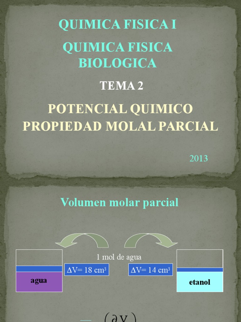 Propiedad Molar Parcial | PDF | Mole (Unidad) | Termodinámica