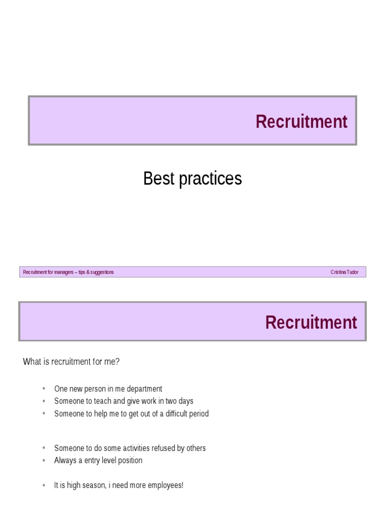 Recruitment Training Insights for Managers | PDF | Recruitment | Interview