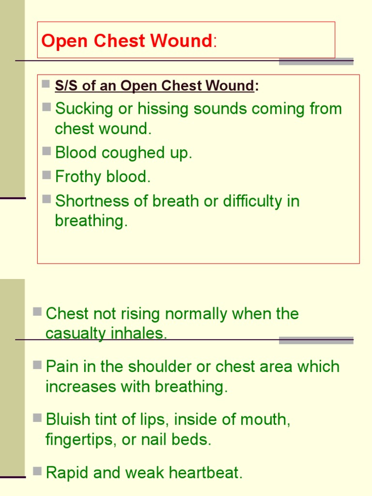 Open Chest Wound | PDF | Thorax | Breathing