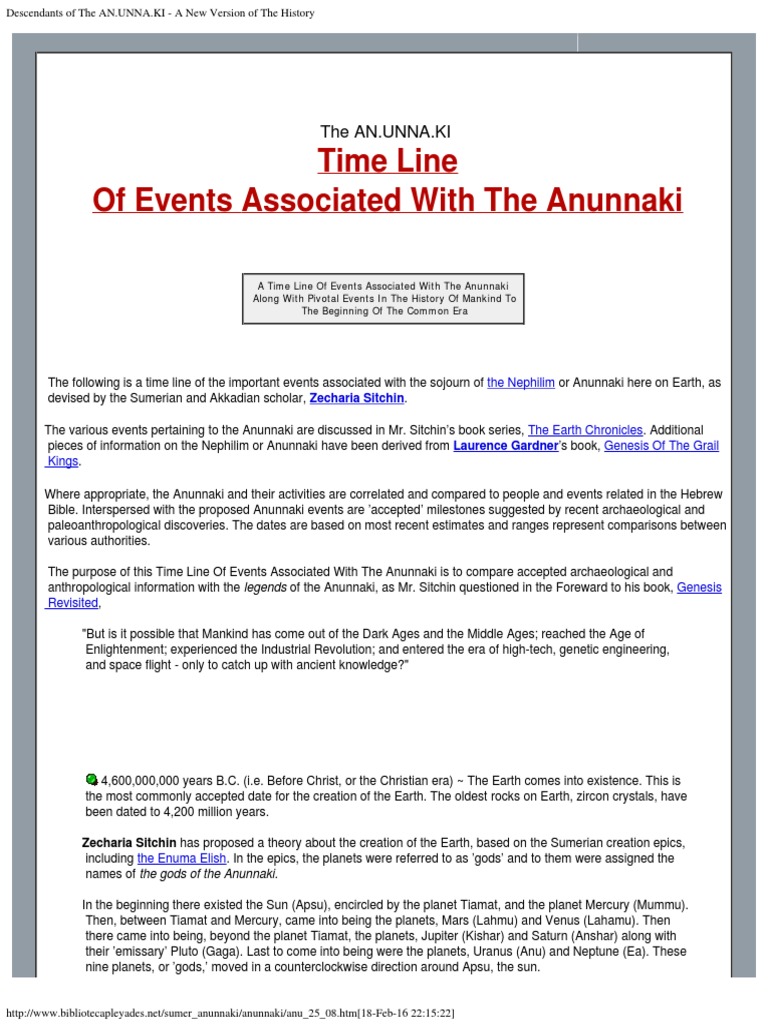 Anunnaki Timeline and History Overview | PDF | Planets | Homo