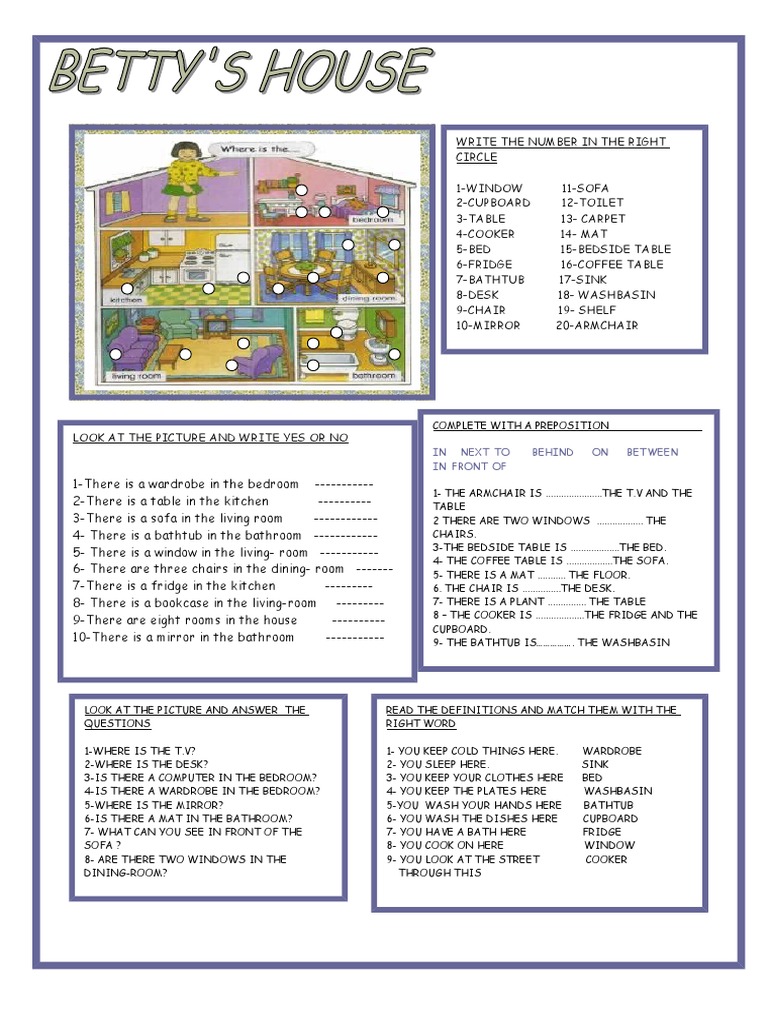 House Vocabulary Activity Worksheet | PDF