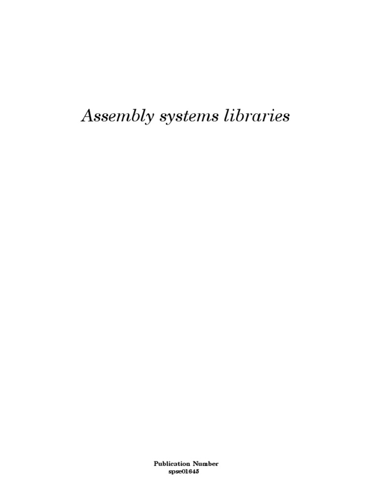 Assembly Systems Libraries | PDF | Dialog Box | Library (Computing)