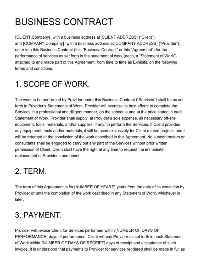 Business Contract: 1. Scope of Work | PDF | License | Intellectual Property