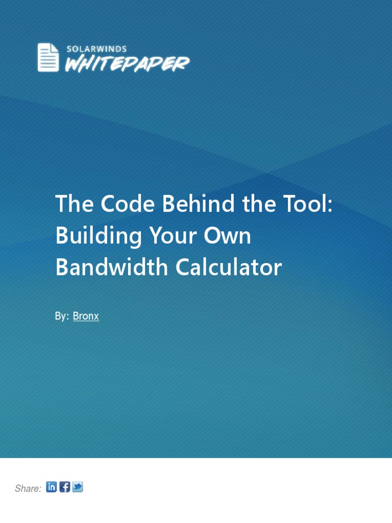 The Code Behind The Tool: Building Your Own Bandwidth Calculator | PDF ...