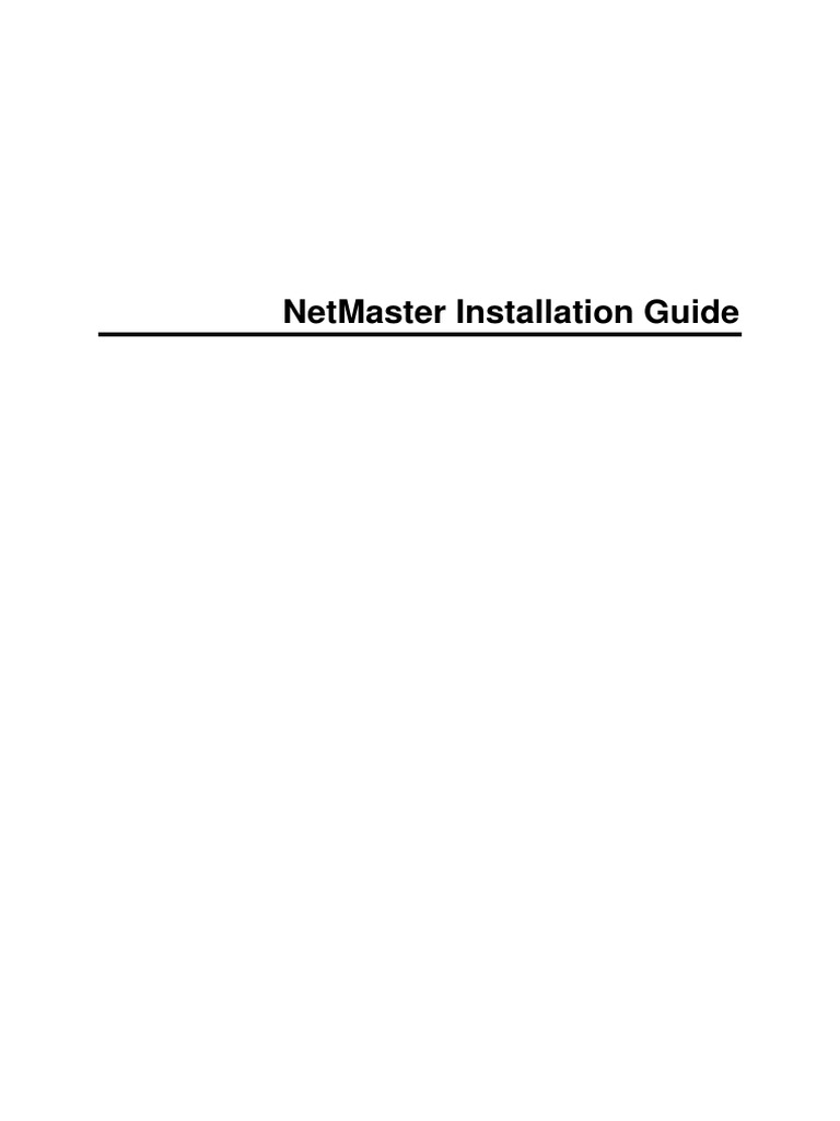 NetMaster Installation Guide | PDF | Port (Computer Networking) | Backup