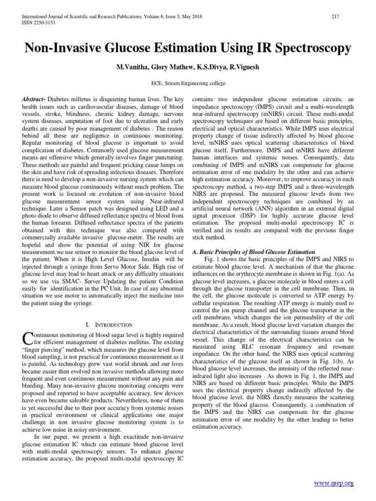 Non-Invasive Glucose Monitoring System | PDF | Analog To Digital ...