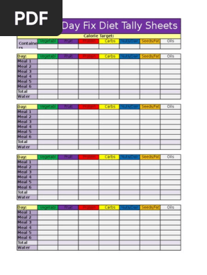 21 Day Fix Container Cheat Sheet 21 Day Fix Meal Plan Spreadsheet