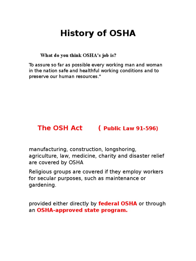 Lesson 1 Why Is OSHA Important To You | PDF | Occupational Safety And ...