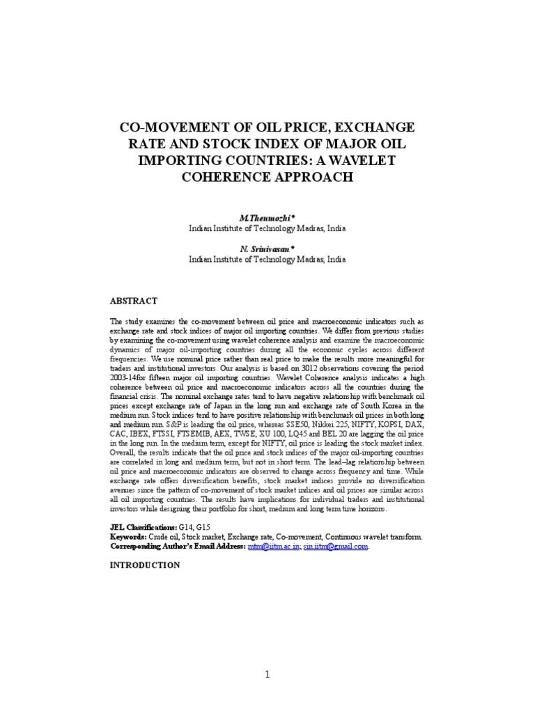Co-Movement of Oil Price, Exchange Rate and Stock Index of Major Oil ...