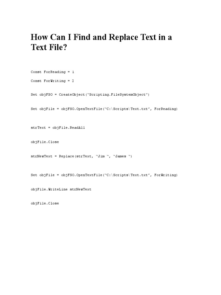 Find and Replace Text in Files | PDF | Computers
