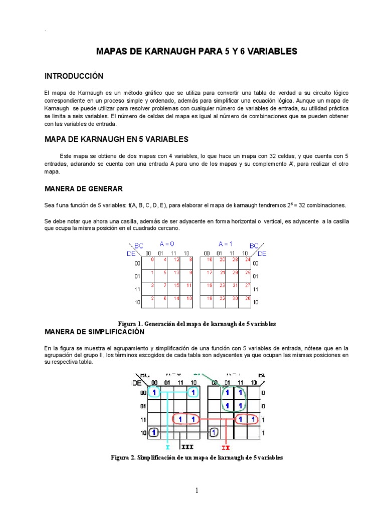Mapas de Karnaugh Para 5 y 6 Variables | Matemáticas Aplicadas | Lógica