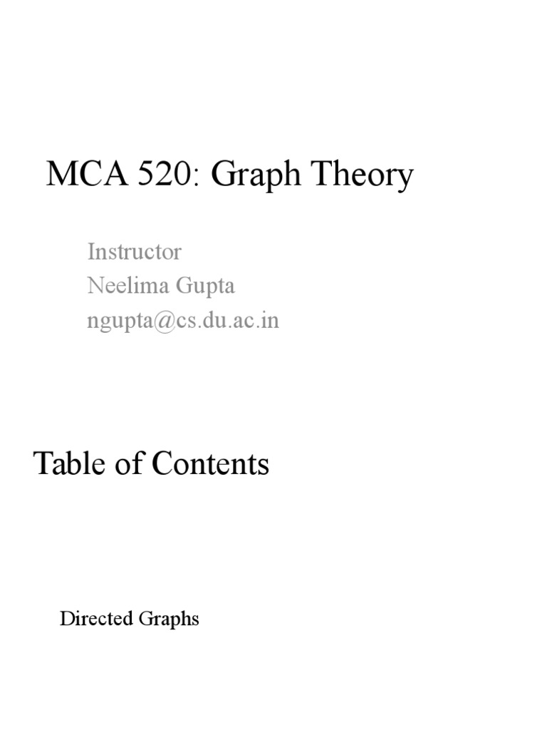 An Introduction to Graph Theory Concepts for Directed Graphs | PDF ...