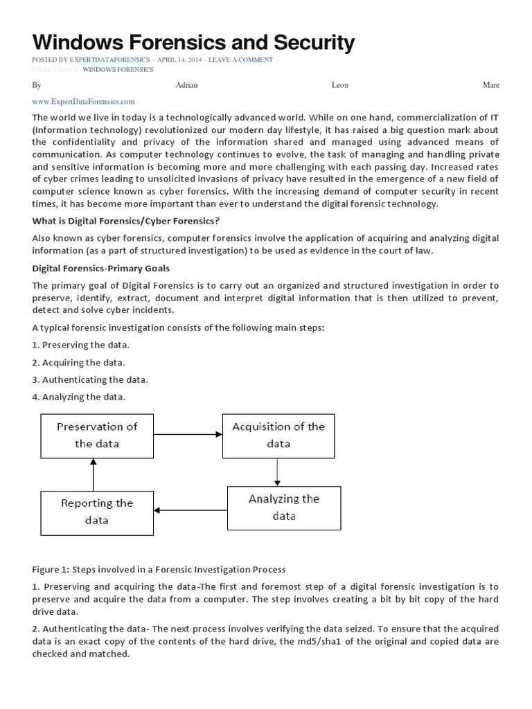 Windows Forensics Analyst Guide | PDF | Computer Forensics | Digital ...