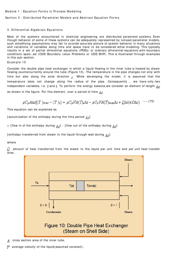 Module 1: Equation Forms in Process Modeling Section 3: Distributed ...