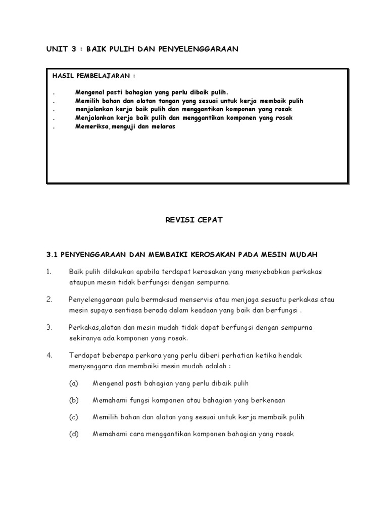 Baik Pulih Dan Pnyelenggaraan | PDF