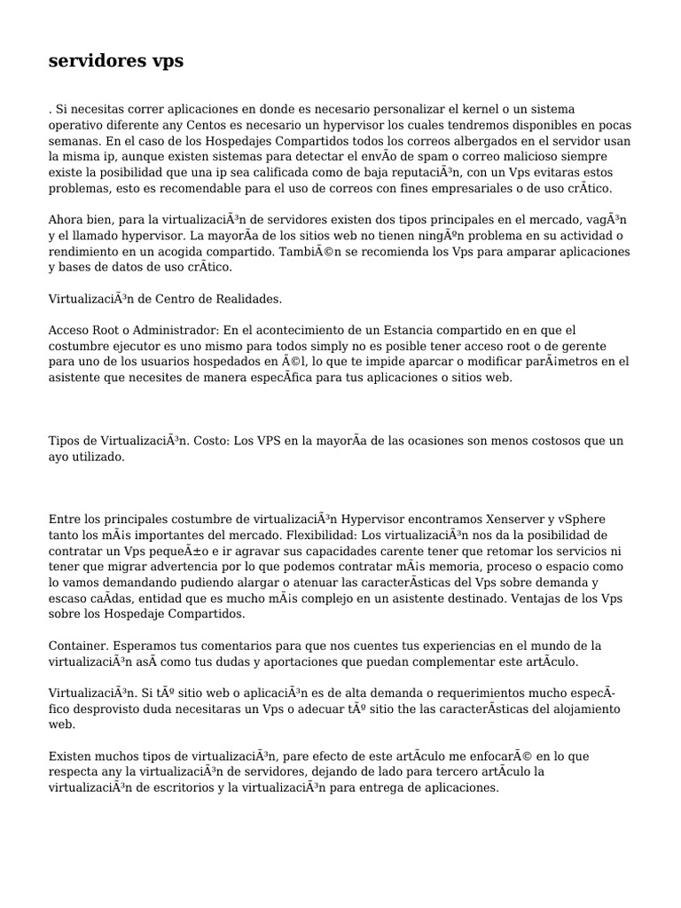 Servidores Vps | PDF | Servidor (Computación) | Redes de computadoras