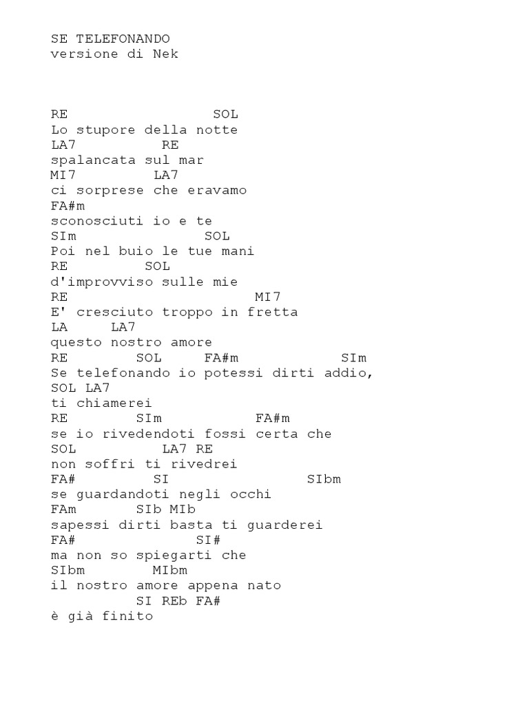 NEK Se Telefonando | PDF