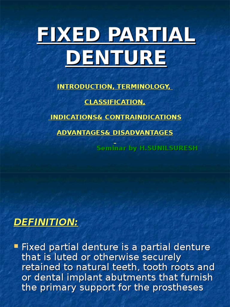 Fixed Partial Denture 1 | PDF | Dental Implant | Dentistry