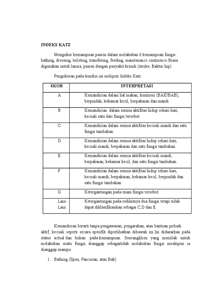 Indeks Katz | PDF | Gaya Hidup