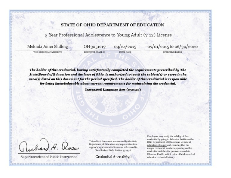 Teaching License | PDF