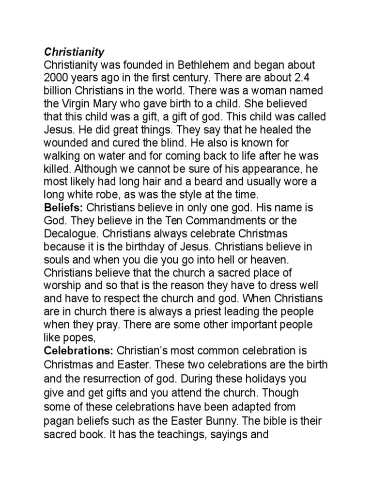 Christianity Overview and Beliefs | PDF | Religion & Spirituality