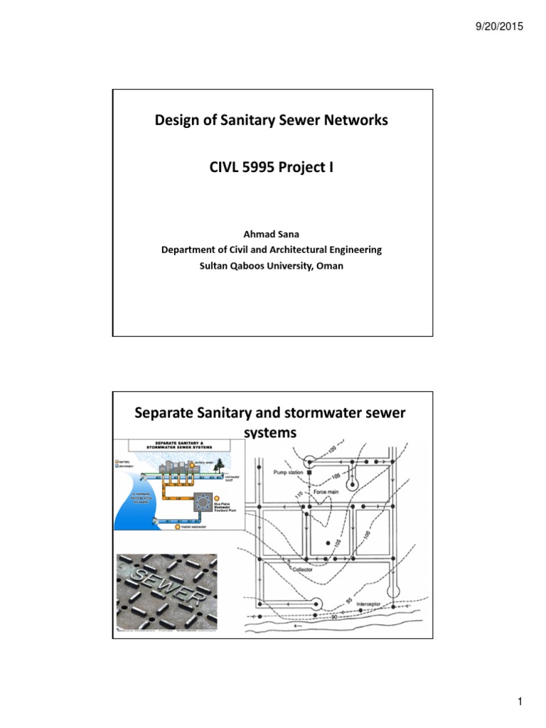 Design Sewer Network Handout | PDF | Sanitary Sewer | Water Management