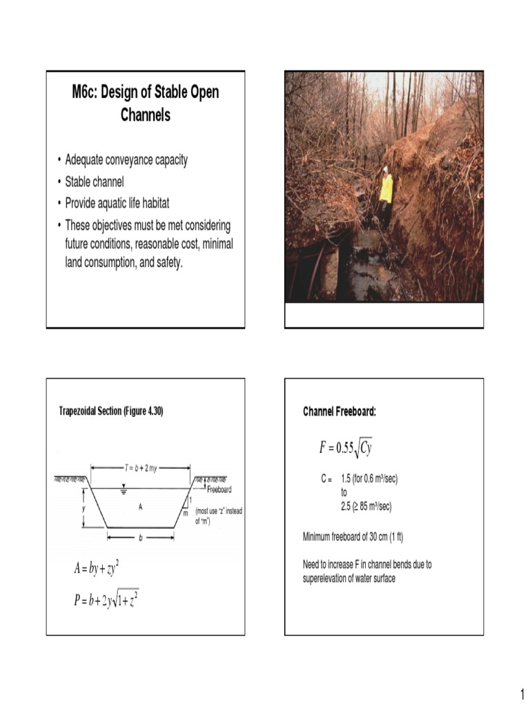 Stable Open Channel Design Guidelines | PDF | Mechanics | Classical ...