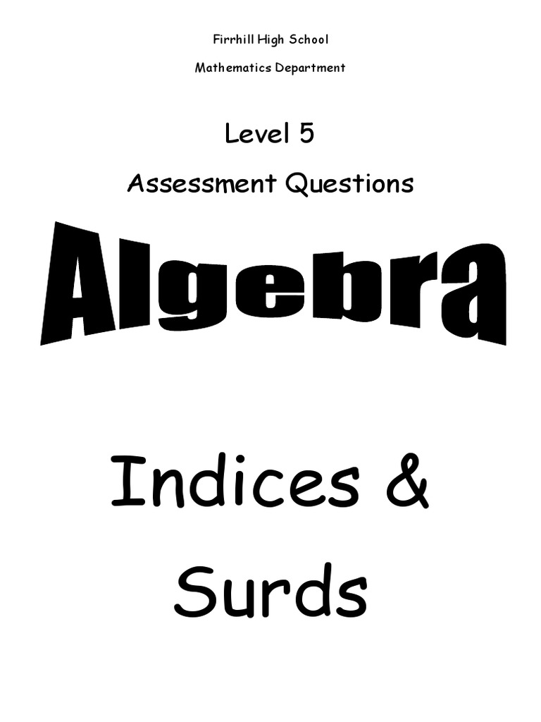 Level 5 Math Assessment: Indices & Surds | PDF | Sports & Recreation