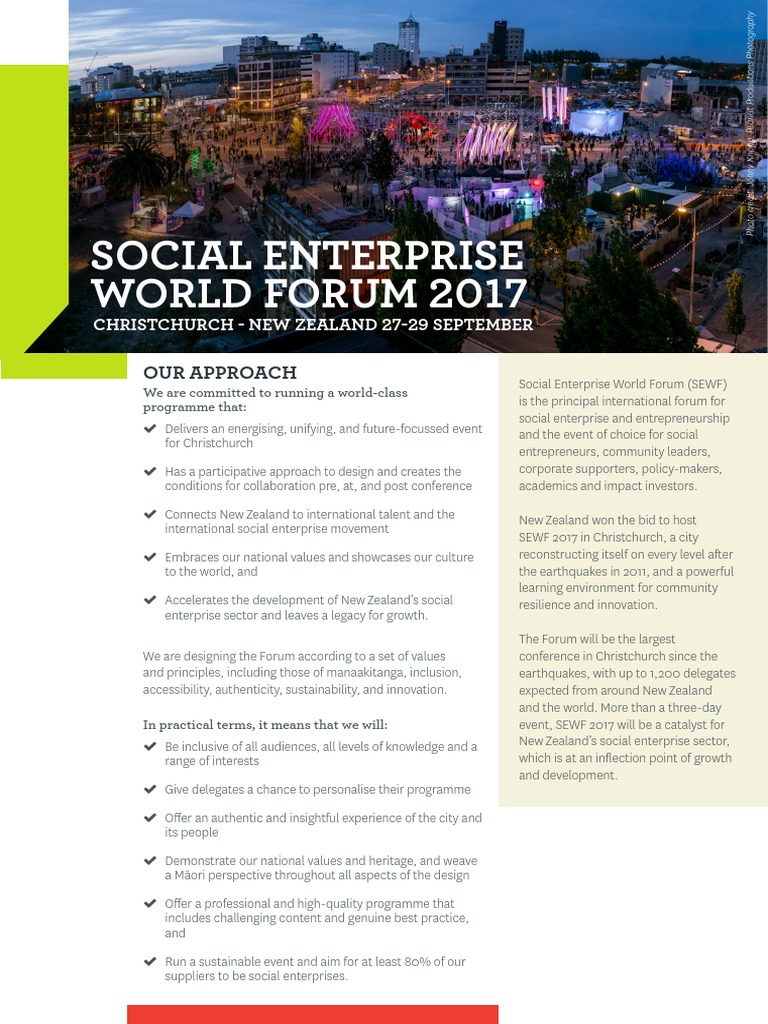 SEWF 2017: Social Enterprise Forum NZ | PDF | Social Enterprise | New ...
