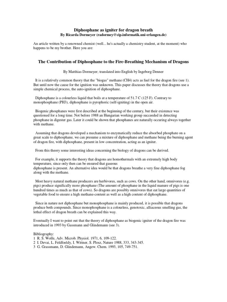 The Contribution of Diphosphane To The Fire-Breathing Mechanism of ...