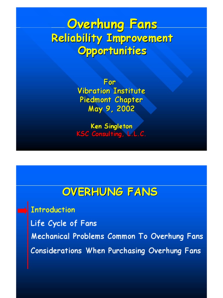 Overhung Fans | PDF | Bearing (Mechanical) | Mechanical Fan