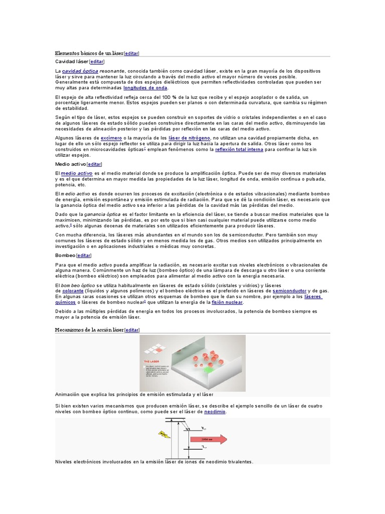 Elementos Básicos de Un Láser | PDF | Láser | Atómico