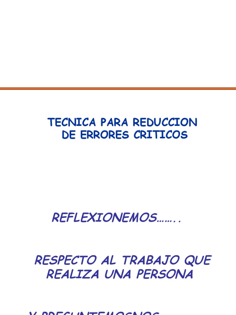 Técnicas para Reducir Errores Críticos | PDF | Toma de decisiones ...