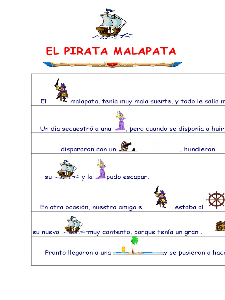 El Pirata Malapata: Cuento de Aventura | PDF | Violencia | Ocio