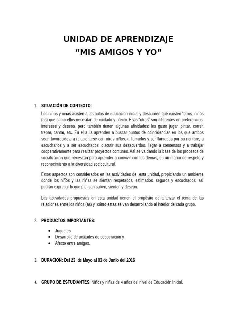 Mis Amigos y Yo | PDF | Jardín de infancia | Aprendizaje