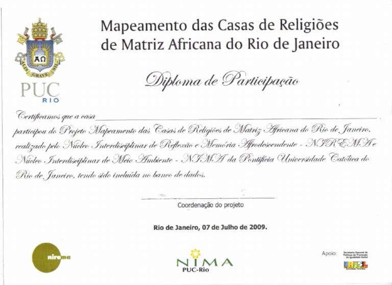 Diploma Da PUC Rio de Janeiro | PDF