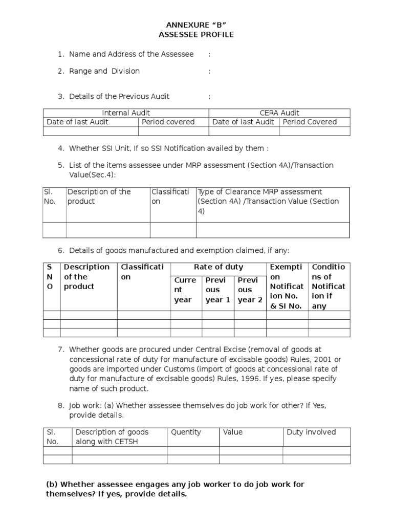 Annexure-B For Excise Audit | PDF | Adjudication | Payments