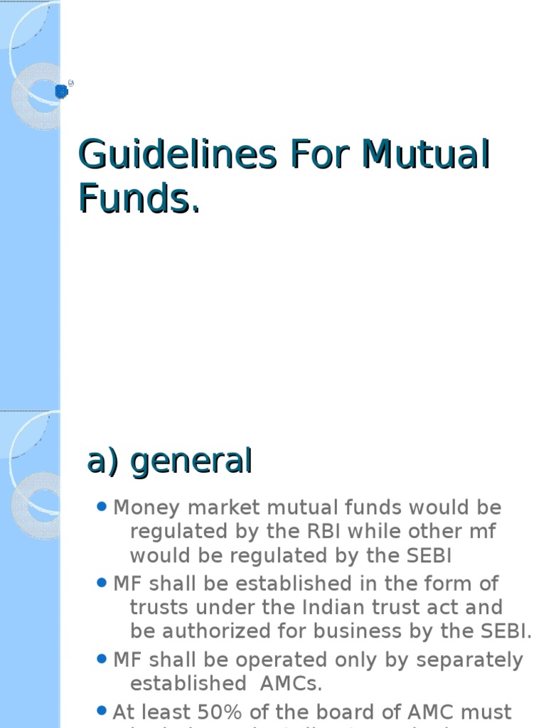 Guidelines For Mutual Funds | PDF | Mutual Funds | Investing