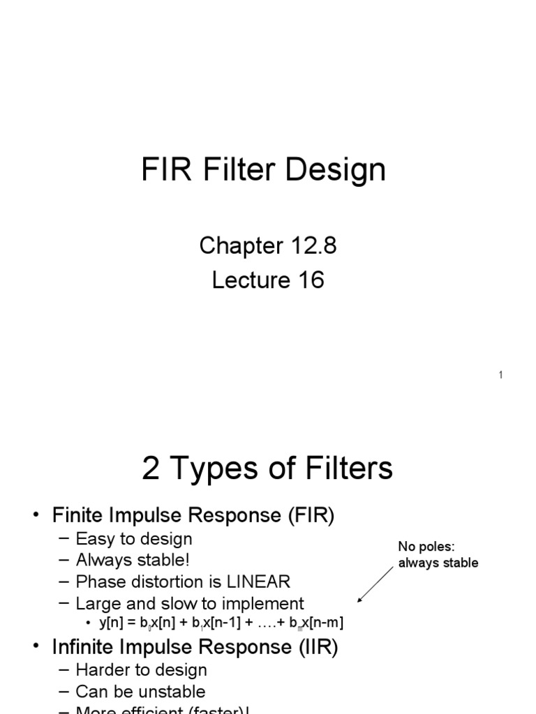 Lecture 16 FIR Design | PDF | Applied Mathematics | Electrical Engineering
