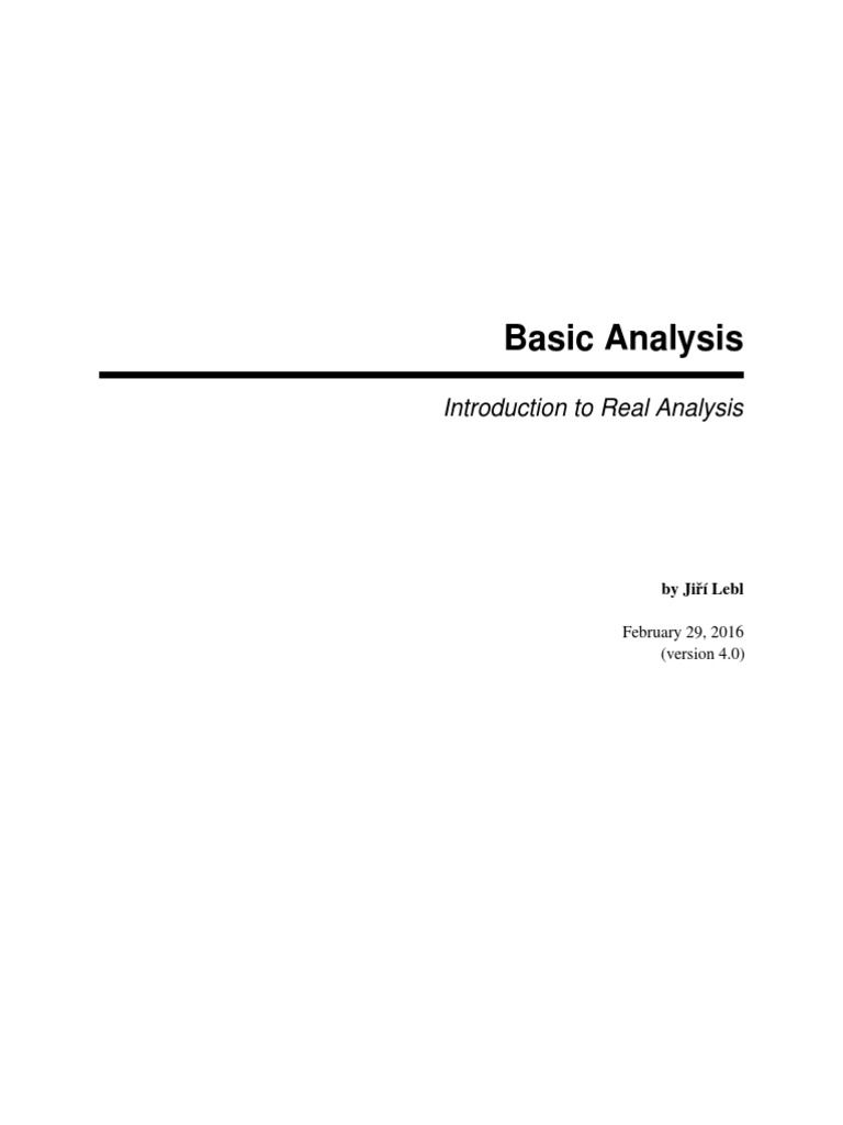 Basic Analysis, Introduction To Real Analysis - Lebl J | PDF | Analysis ...
