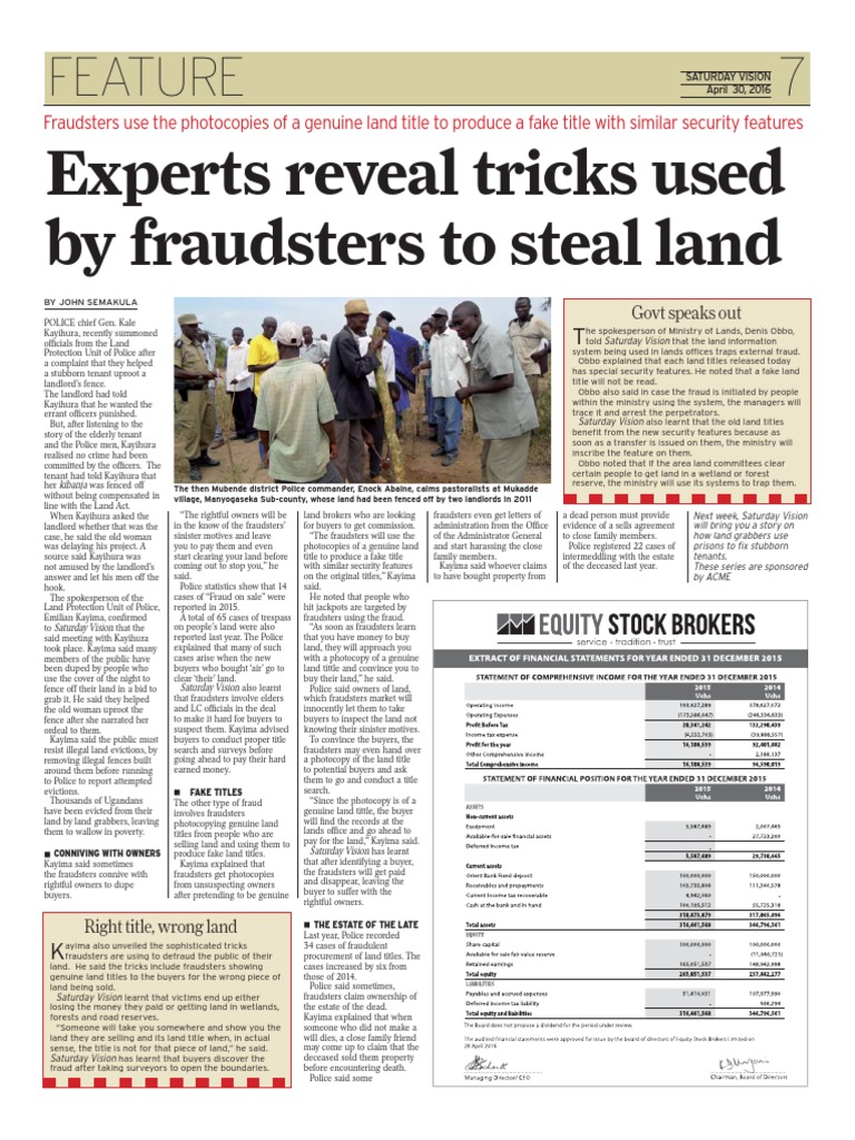 Experts Reveal Tricks Used To Steal Land | PDF | Fraud | Title (Property)