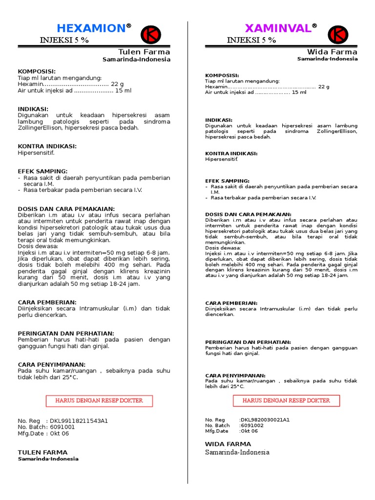 Hexamin Injection for Pathological Hyperacidity Treatment | PDF