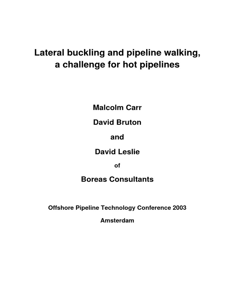 Lateral Buckling | PDF | Buckling | Pipeline Transport