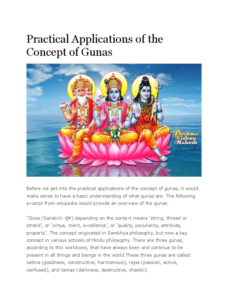 Practical Applications of The Concept of Gunas | PDF | Hindu Philosophy ...
