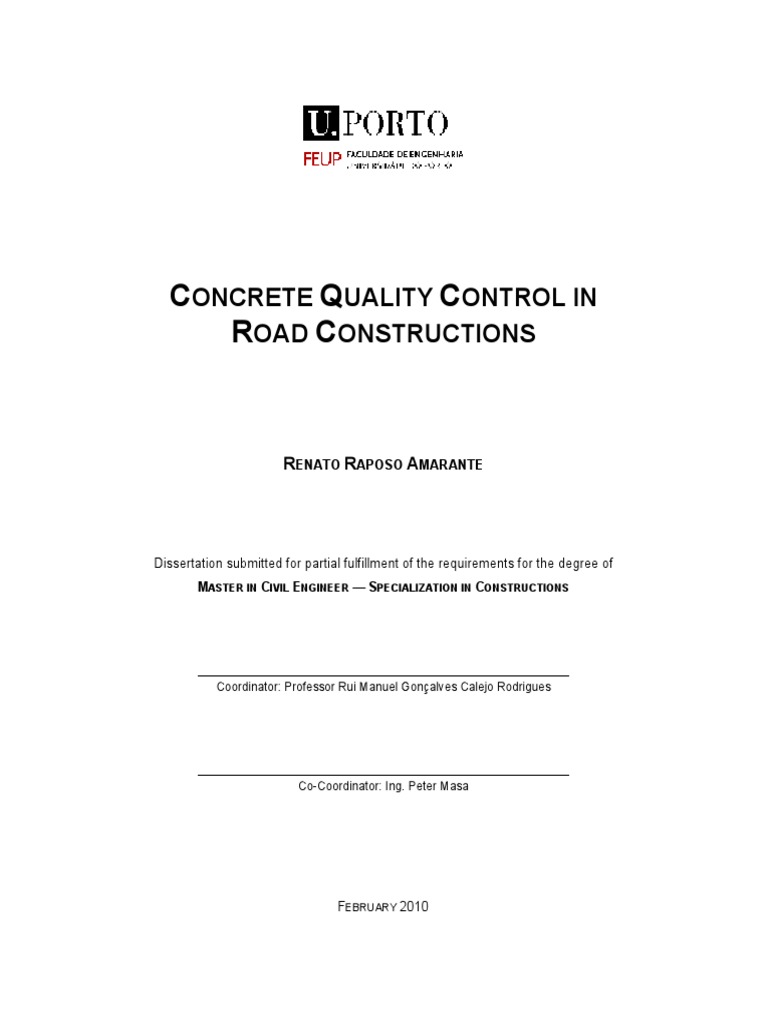 Concrete Quality Control in Road Constructions | PDF | Quality ...