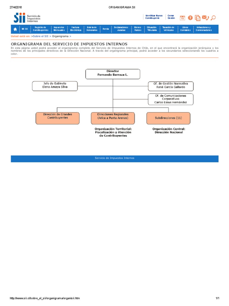 Organigrama del SII Chile | PDF | Negocios