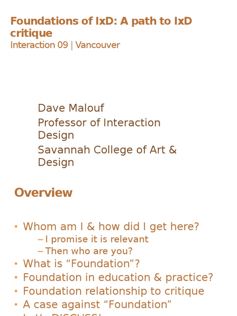 Foundations of Interaction Design | PDF | Design | Cognitive Science