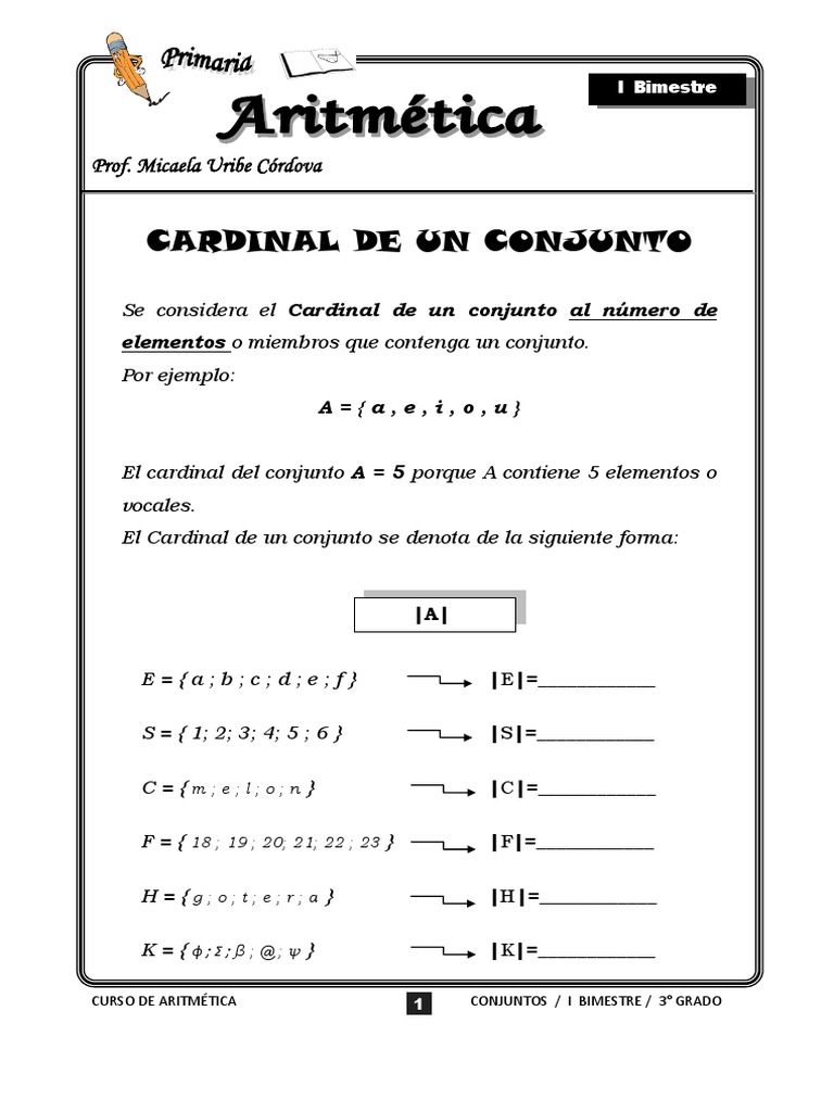 Ejercicios de Cardinalidad de Conjuntos | PDF