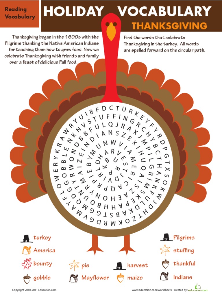 Find Hidden Thanksgiving Words | PDF | Religion & Spirituality