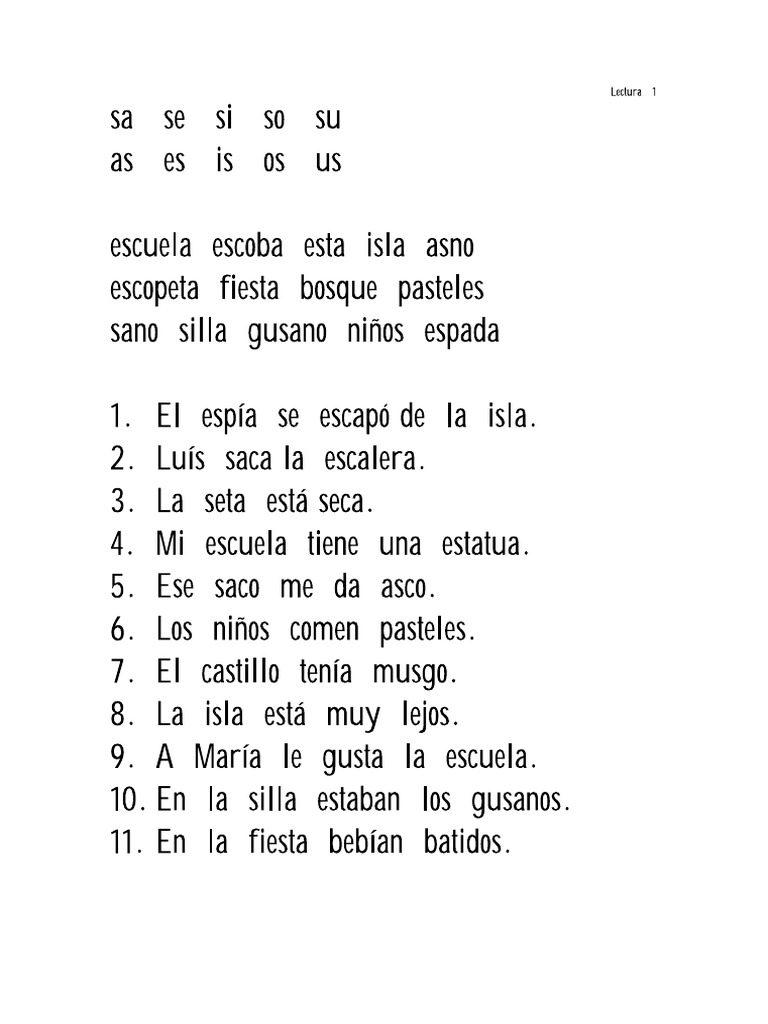 Lectura y Activ - Silabas Inversas | PDF